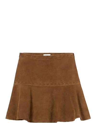 Claudie Pierlot Flared Suede Mini Skirt - Brown