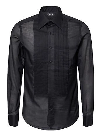 TOM FORD Slim-fit Cotton-voile Evening Shirt - Black