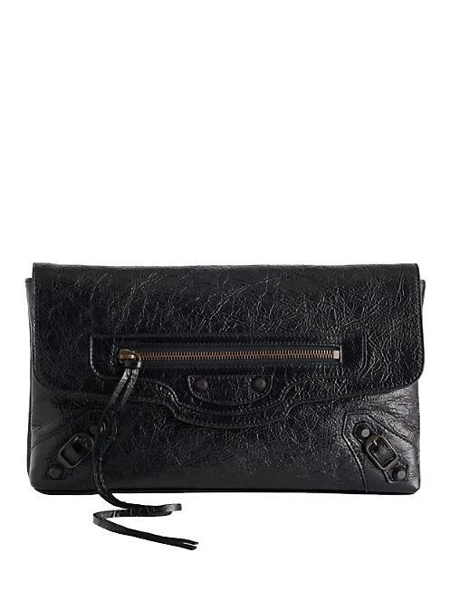 Balenciaga Le City Leather Clutch Bag - Black