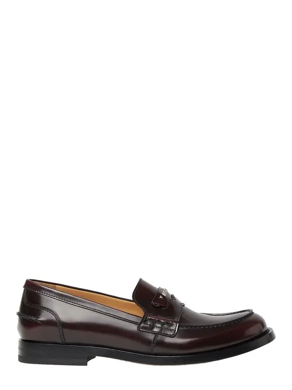 Fendi Ateneo Loafers In Polished Calfskin - Red