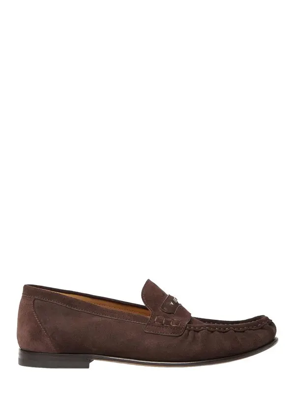 Fendi Scrunch Loafers In Shiny Calfskin - Brown