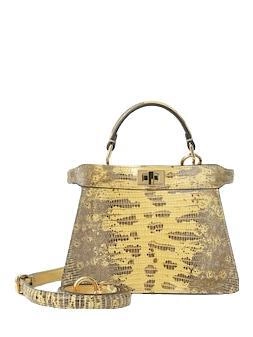 Fendi Peekaboo Iseeu Petite Bag In Light Teague Lizard - Yellow