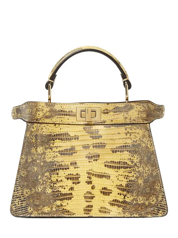 Fendi Peekaboo Iseeu Petite Bag In Light Teague Lizard - Yellow