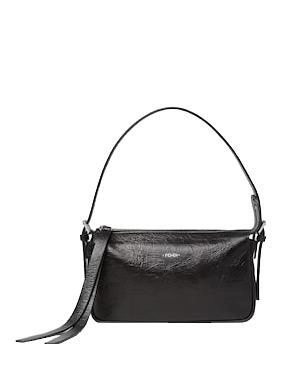 Fendi Small Zip Top Bag In Calfskin - Black
