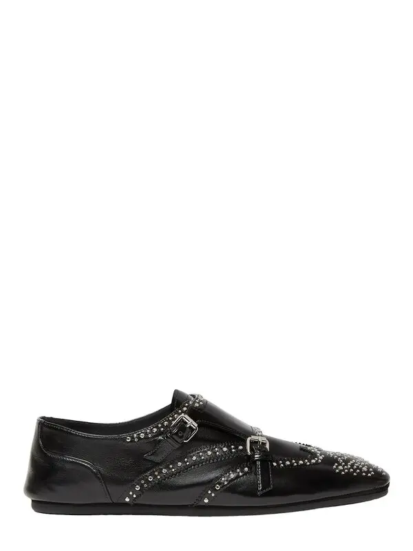 Fendi Stud Monk Strap Loafers - Black