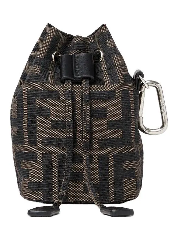 Fendi Micro Ff Light Drawstring Pouch - Brown