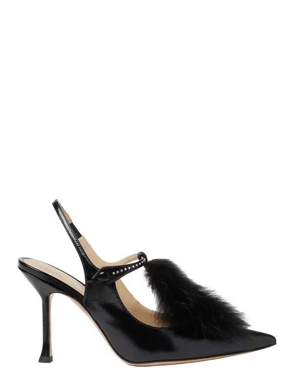 Fendi Noir Slingback Heels - Black