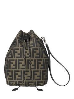 Fendi Ff Light Drawstring Pouch Medium - Brown