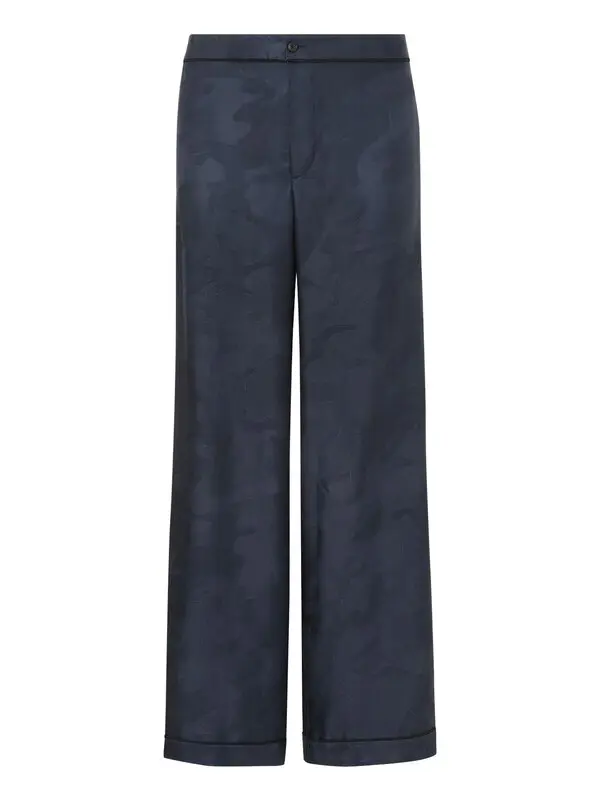 Fendi Silk Twill Trousers - Blue