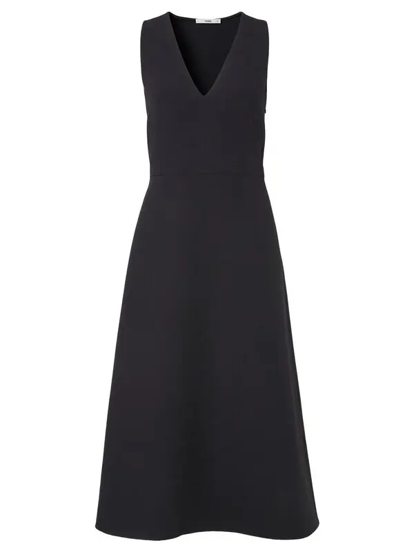 Fendi Wool And Silk Midi Dress - Black