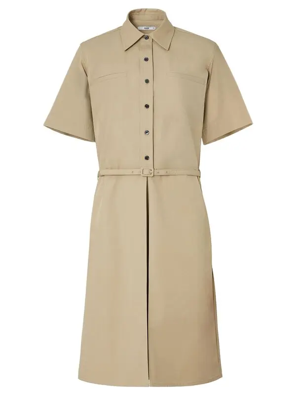 Fendi Cotton Shirt Dress - Beige