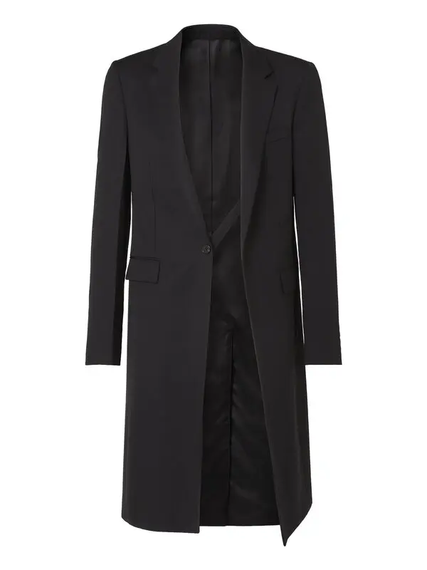 Fendi Single-breasted Wool Coat - Black