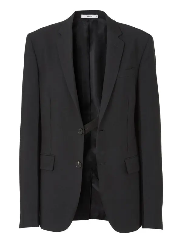 Fendi Single-breasted Kid Mohair Blazer - Black