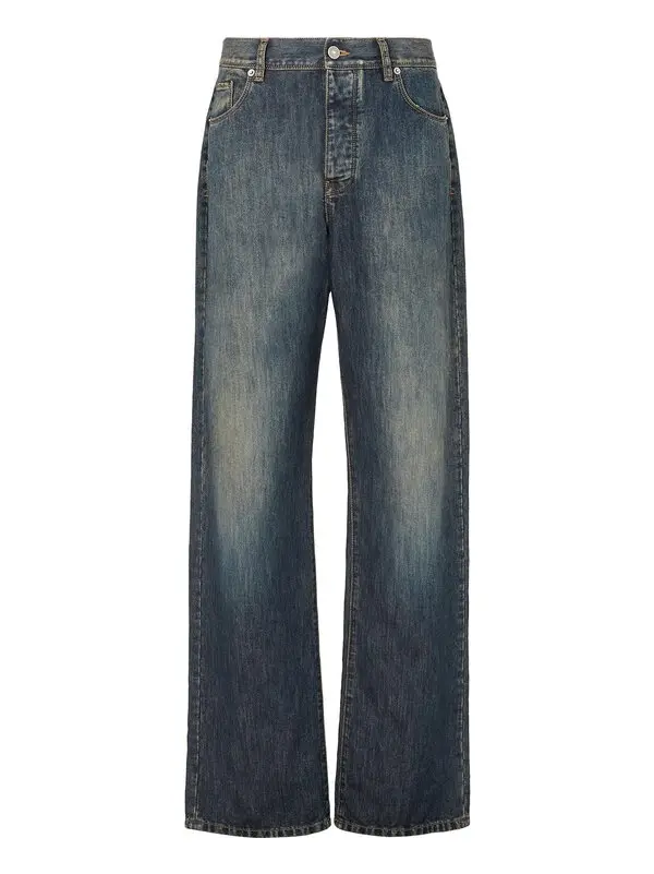 Fendi Long Jeans In Denim - Blue