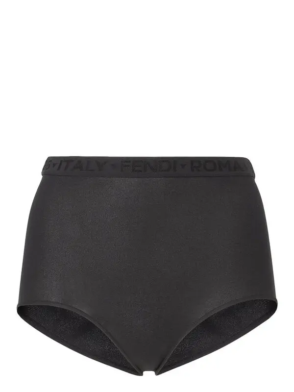 Fendi Jacquard Logo Hipster Shorts - Black