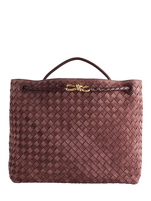 Bottega Veneta Andiamo Large Suede Cross-body Bag - Deep Mahogany Mb D.m