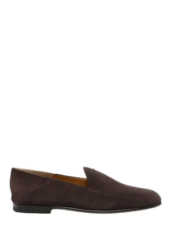 TOD`S Tod's Suede Leather Loafer Clogs - Brown