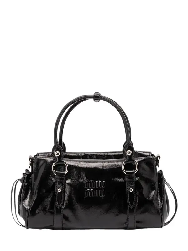 Miu Miu Shiny Leather Handbag - Black