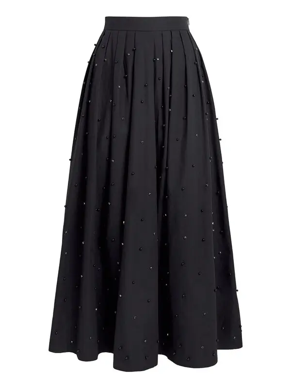 Maje Embellished Midi Skirt - Black