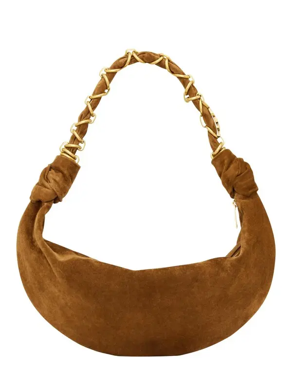 Saint Laurent Small Suede Amalia Shoulder Bag - Beige