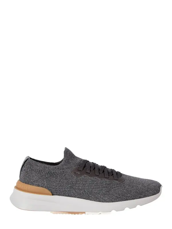 Brunello Cucinelli Chiné-knit T-sole Sneakers - Grey