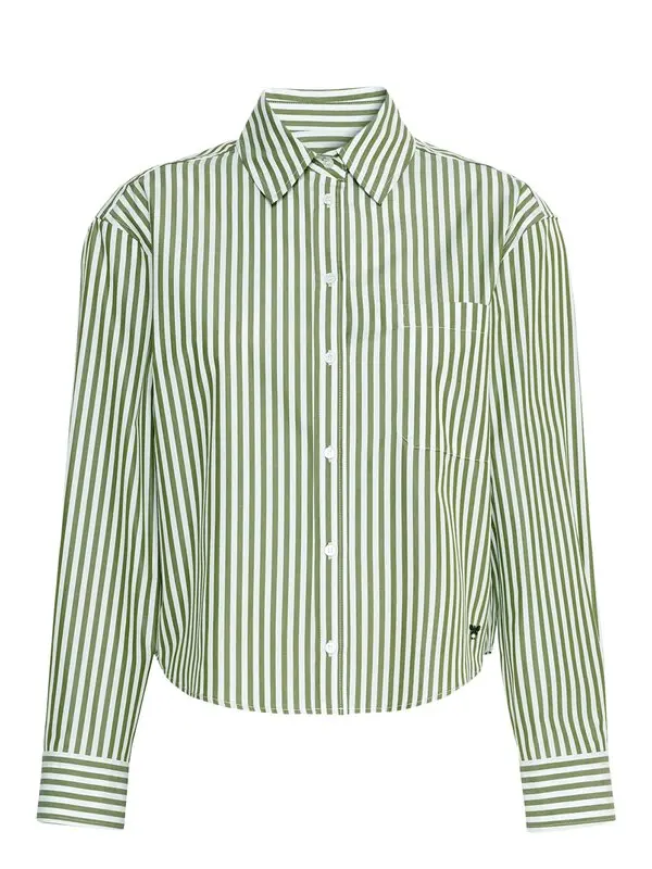 Max Mara Striped Cotton Shirt - Green