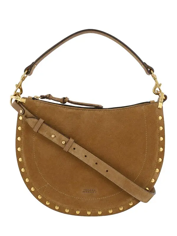 Isabel Marant Étoile Oskan" Soft Suede Shoulder Bag With Studs - Beige