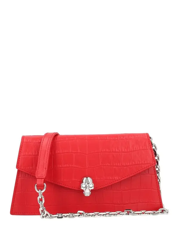 Alexander McQueen Mini Skull Clasp Clutch - Red