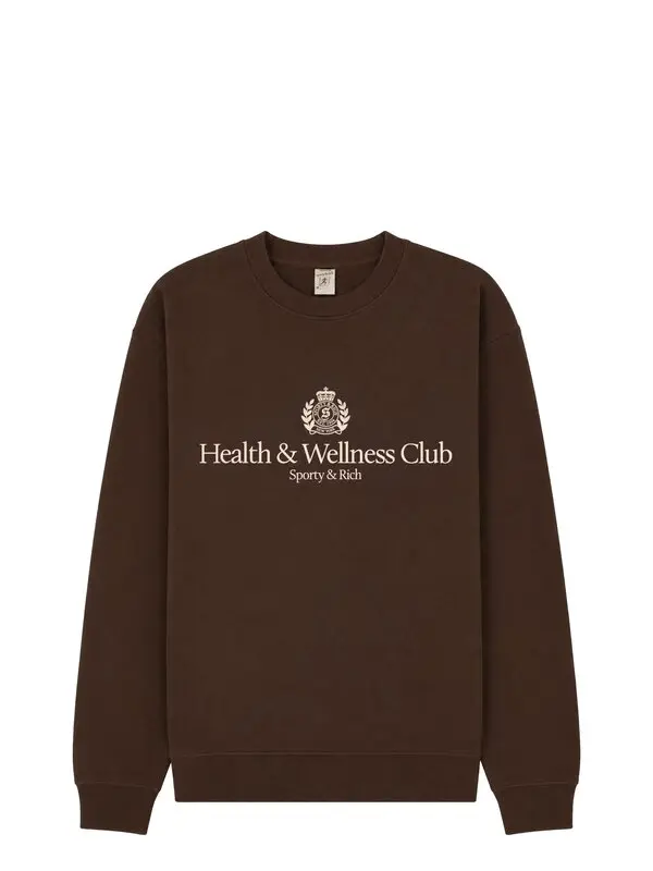 SPORTY & RICH Felpa Girocollo Con Logo - Brown