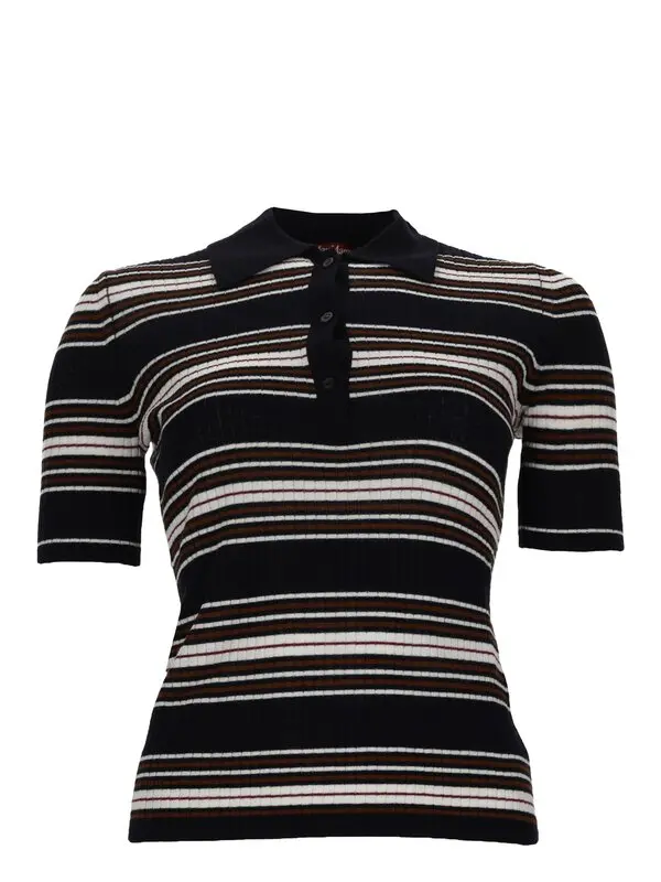 Max Mara Tallero" Striped Knit Polo - Multicolour