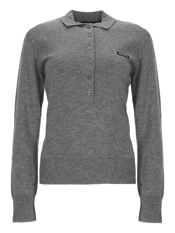 ROTATE BY BIRGER CHRISTENSEN Polo In Lana Merino E Cashmere - Grey
