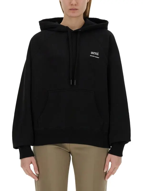 AMI Paris Sweatshirt With Logo - Black