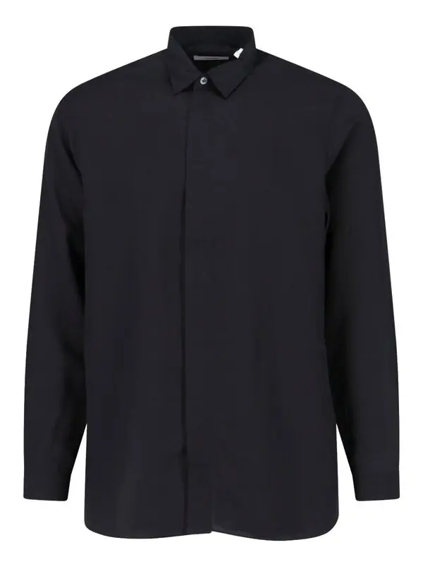 LARDINI Long Sleeve Button-up Shirt - Black