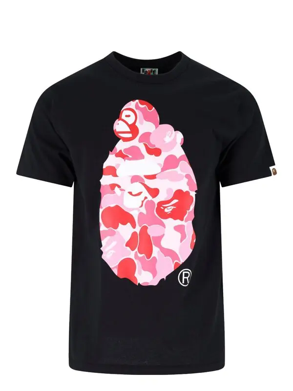 A BATHING APE 100% Cotton Graphic T-shirt - Black