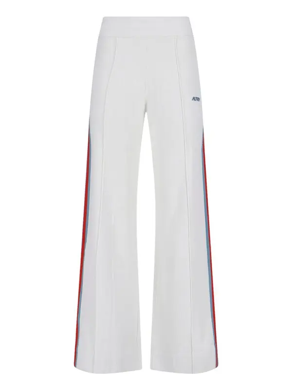 AUTRY Wide Leg Trousers With Side Stripe Detail - White