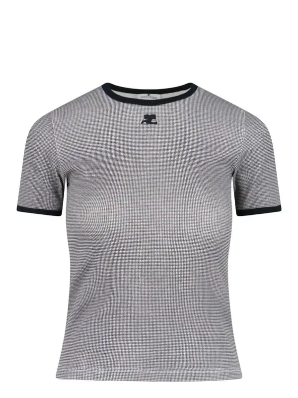 COURREGES 100% Cotton Short-sleeve T-shirt - Black