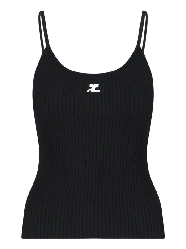COURREGES Sleek Viscose-blend Top - Black