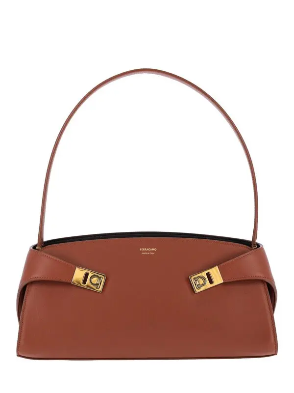 FERRAGAMO Calf Leather Handbag - Brown