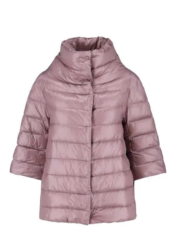 Herno Quilted Puffer Coat With Stand Collar - Violet