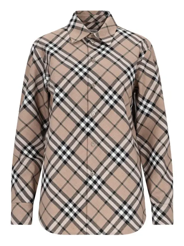 Burberry Plaid Button-up Shirt - Brown