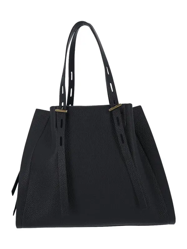 MINOBOSSI Leather Top Handle Bag - Black