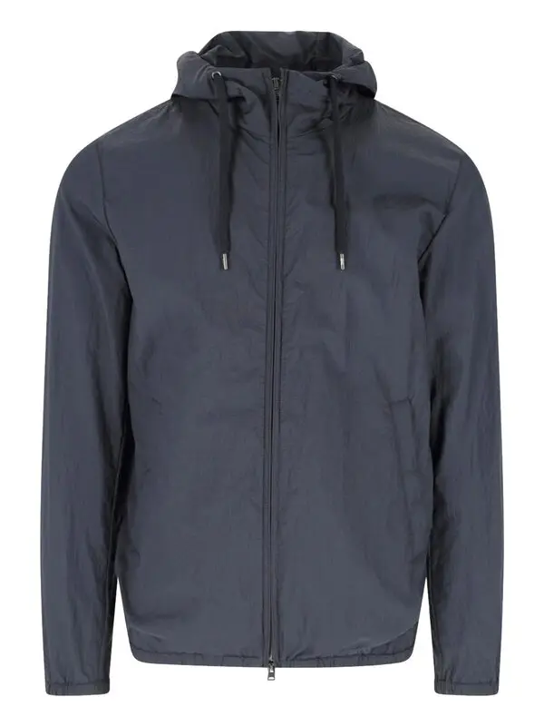 Herno Lightweight Polyamide Hooded Jacket - Blue