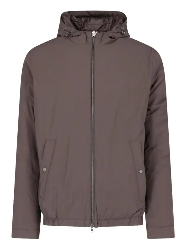 Herno Hooded Zip-up Jacket - Brown