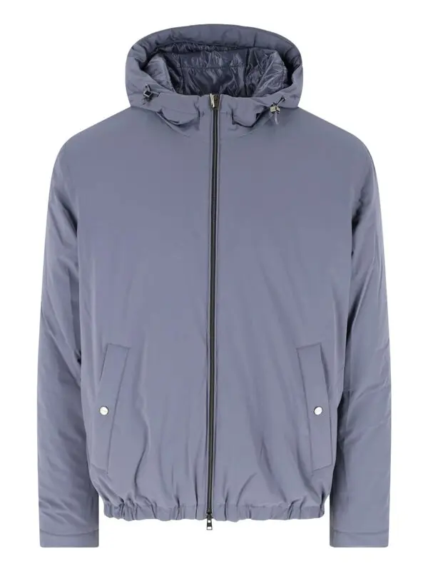 Herno Hooded Zip-up Jacket - Light Blue