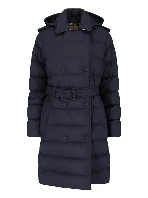 Burberry Quilted Polyamide Jacket With Stand Collar - Black