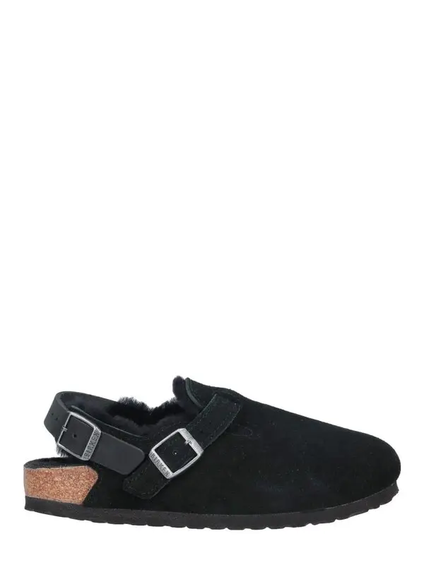 BIRKENSTOCK Shearling Lined Double Strap Clogs - Black