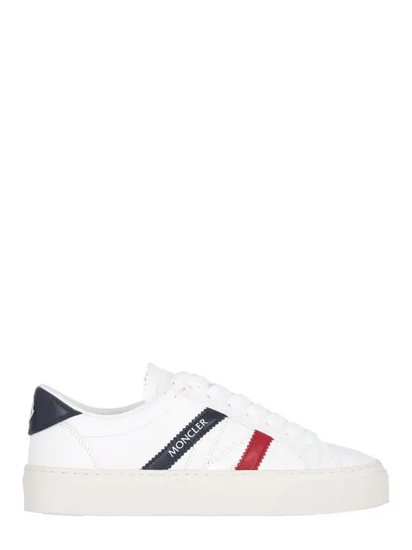 Moncler Leather Lace-up Sneakers - White