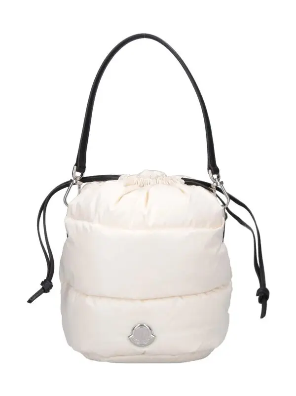 Moncler Quilted Shoulder Bag With Leather Inserts - White