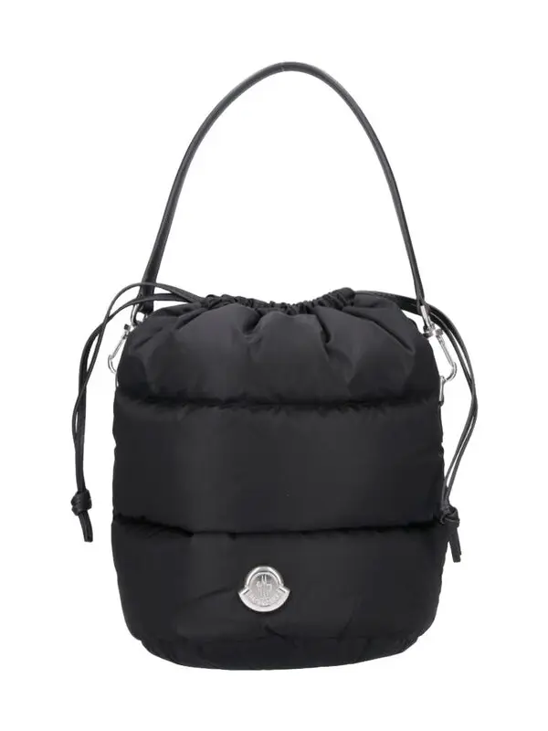 Moncler Quilted Nylon & Leather Shoulder Bag - Black