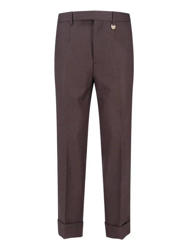 Burberry 100% Wool Tailored Trousers - Brown
